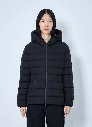 Moncler Herbe Hooded Short Down Jacket - Black