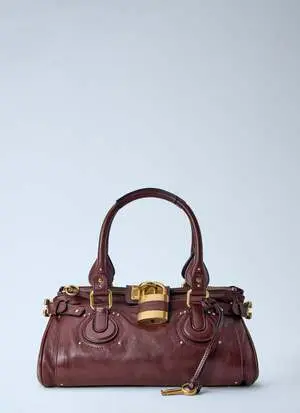 Chloé CHLOE Paddington Grained Shoulder Bag Brown