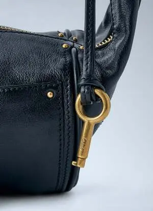 Chloé Paddington Grained Leather Shoulder Bag With Lock Detail - Black
