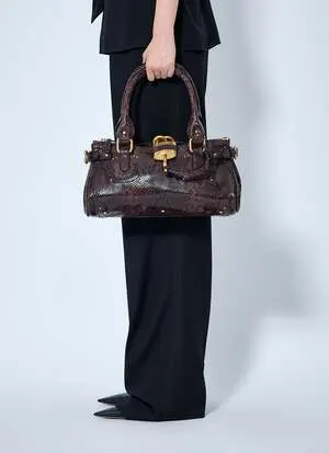 Chloé Paddington Embossed Python Effect Shoulder Bag