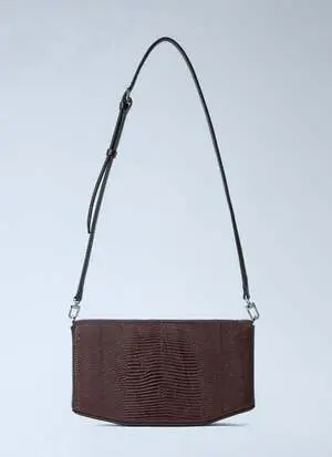 TOTEME Lizard-embossed Leather Shoulder Bag - Brown