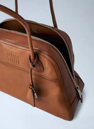 Miu Miu Embossed Leather Top Handle Bag