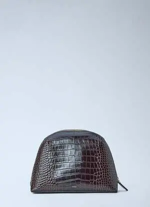 TOTEME Medium Croc-embossed Day Pouch - Brown