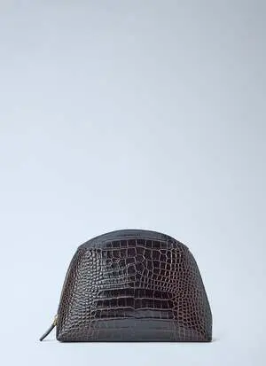 TOTEME Medium Croc-embossed Day Pouch - Brown