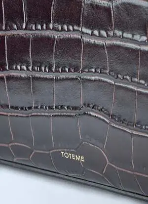 TOTEME Medium Croc-embossed Day Pouch - Brown