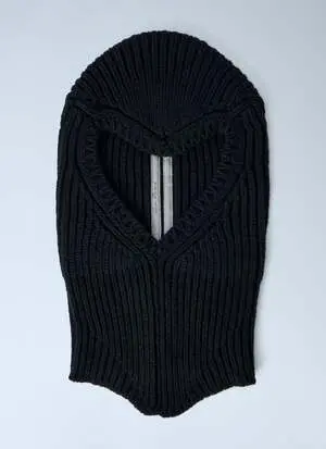 Rick Owens Ribbed Knit Balaclava - Black