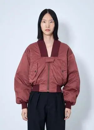 Chloé Bomber Jacket With Ribbed Trims - Multicolor