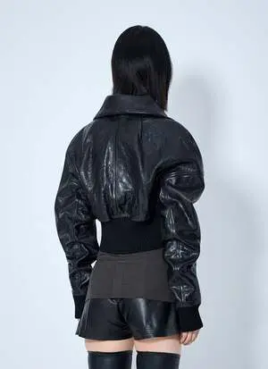 Rick Owens Dracuflight Textured-leather Jacket