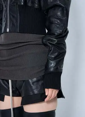 Rick Owens Dracuflight Textured-leather Jacket