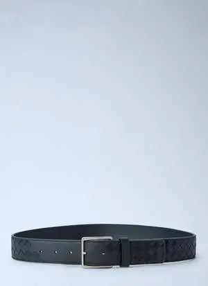 Bottega Veneta Woven Taurillon Leather Belt With Square Buckle