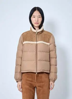 Moncler Aurore Puffer Jacket With Shearling And Suede