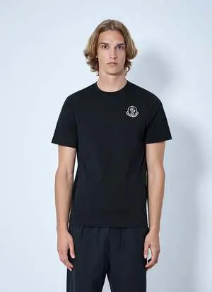 Moncler Logo Motif Cotton Jersey T-shirt - Black