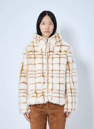Moncler Pluvier Faux Fur Down Jacket - Cream
