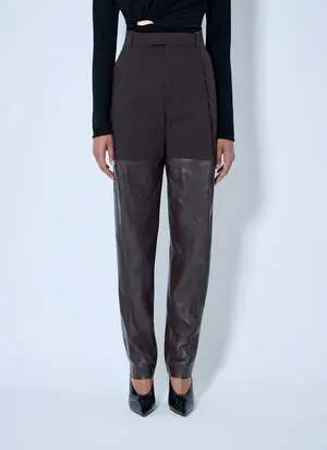 Bottega Veneta Contrast Panel Tailored Trousers - Brown