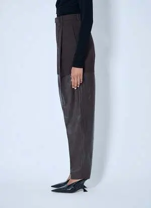 Bottega Veneta Contrast Panel Tailored Trousers - Brown