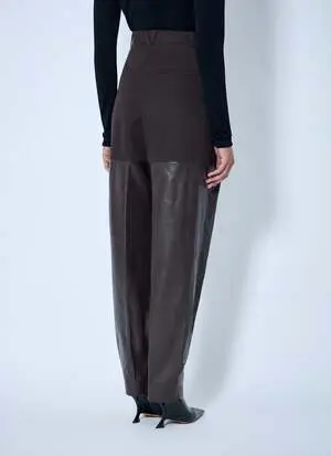 Bottega Veneta Contrast Panel Tailored Trousers - Brown