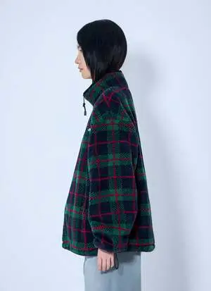 Miu Miu Checked Teddy Zipper Jacket