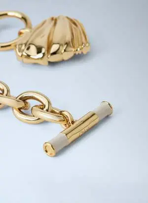 Chloé Pleated Heart Pendant Chain Necklace - Gold