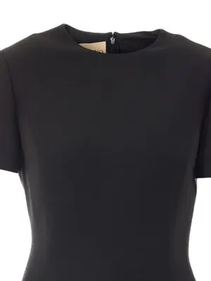 Valentino Garavani Wool And Silk Blend Mini Dress With Lace Detail