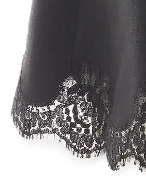 Valentino Garavani Wool And Silk Blend Mini Dress With Lace Detail