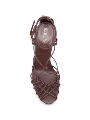 FORTE_FORTE Leather High Heel Sandals With Knot Detailing