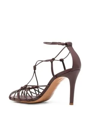FORTE_FORTE Leather High Heel Sandals With Knot Detailing