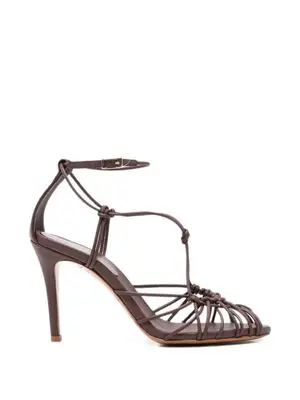 FORTE_FORTE Leather High Heel Sandals With Knot Detailing - Multicolor