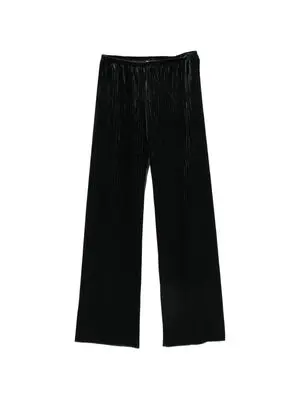 FORTE_FORTE Wide Leg Pleated Velvet Trousers - Multicolor