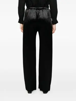 FORTE_FORTE Wide Leg Pleated Velvet Trousers - Multicolor