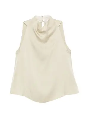 FORTE_FORTE Sleeveless High Neck Satin Top - Multicolor