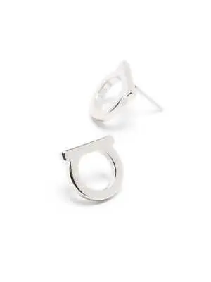 FERRAGAMO Silver-tone Gancio Stud Earrings - Multicolor