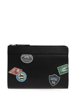 Paul Smith Leather Document Case With Hotel Patches - Multicolor