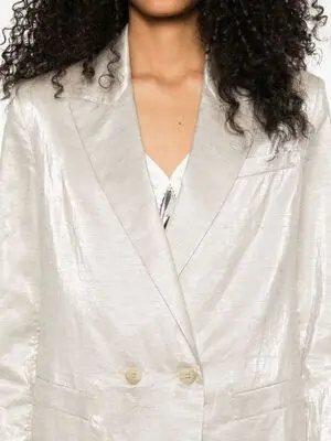 FORTE_FORTE Linen Double-breasted Jacket - Multicolor