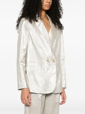 FORTE_FORTE Linen Double-breasted Jacket - Multicolor