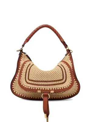 Chloé CHLOÉ Marcie Small Raffia Shoulder Bag Multicolor