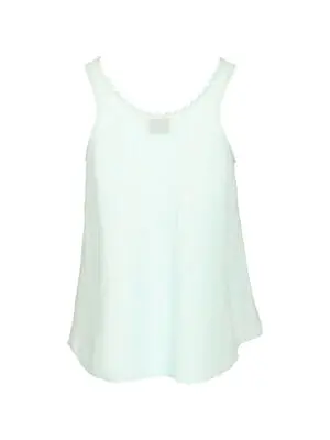 FORTE_FORTE Sleeveless Linen Top With Scalloped Neckline - Multicolor