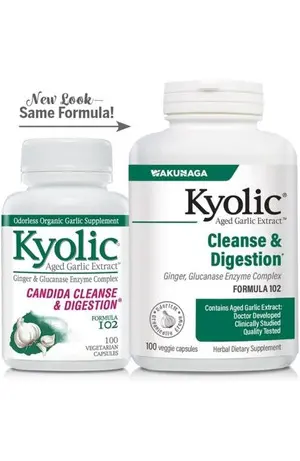 KYOLIC Aged Garlic Extract Formula 102, Cleanse & Digestion, Ginger And Enzyme Complex