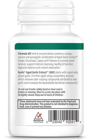 KYOLIC Aged Garlic Extract Formula 102, Cleanse & Digestion, Ginger And Enzyme Complex