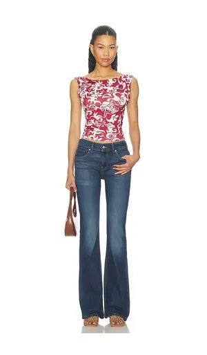 Miaou Lani Top In Printed Stretch Jersey