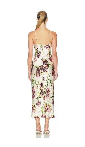L'Agence Seridie Midi Slip Dress - Cream