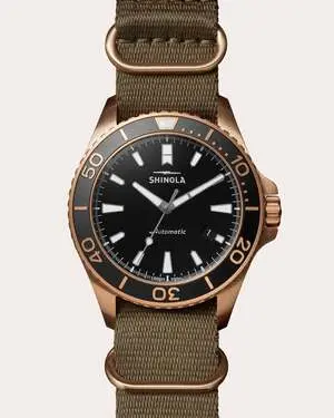 Shinola Bronze Monster 43mm Leather-strap Watch Set