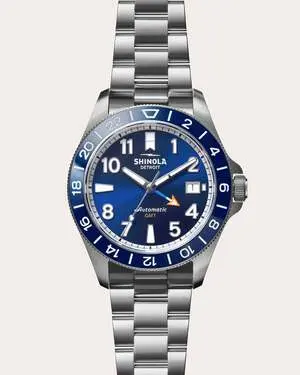 Shinola The Monster Gmt Automatic 40mm Stainless Steel Watch Set - Blue
