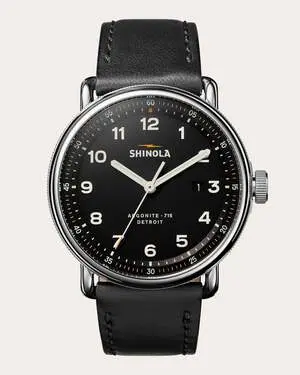 Shinola Stainless Steel Canfield C56 43mm Leather-strap Watch