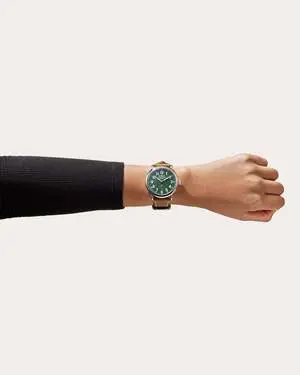 Shinola Runwell Stainless Steel And Leather Watch
