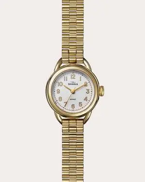 Shinola Runabout 25mm Goldtone Bracelet Watch - Silver