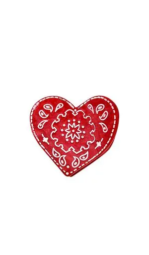 SOLAR ECLIPSE Hand-painted Mini Paisley Heart Claw Hair Clip - Red