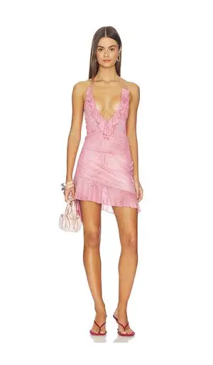 I.AM.GIA Vira Mini Dress With Halterneck And Ruffle Trim - Pink