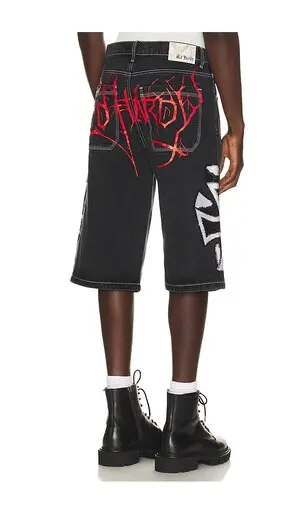Ed Hardy Crosses Rhinestone Long Shorts