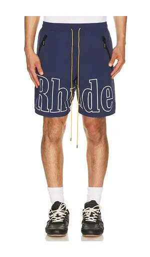 Rhude Logo Print Shorts - Brown