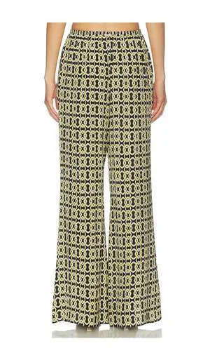 AWAY THAT DAY Geometric Print Wide Leg Trousers